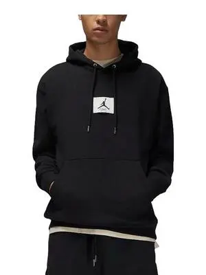 JORDAN Air Flight Fleece Pullover Hoodie - Black/sail