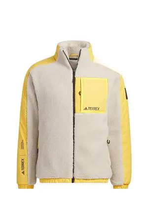 Adidas National Geographic High-pile Fleece Jacket - Beige/yellow