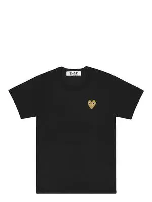 Play Comme Des Garcon COMME Des GARCONS PLAY Embroidered Heart T-Shirt Black