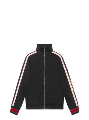 Gucci Gucci Technical Jersey Track Jacket With Stripe Detail Black/red