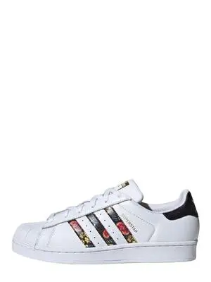 Adidas Superstar Sneakers With Floral Detailing - White
