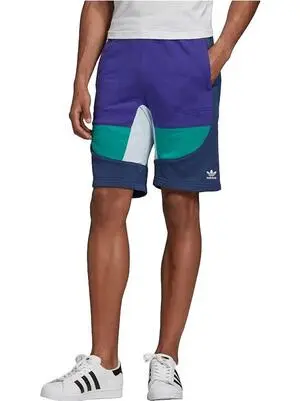 Adidas Originals Color-blocked Athleisure Shorts - Blue