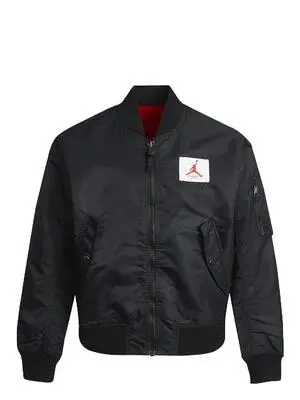 JORDAN Air Flight Logo Baseball Jacket - Black