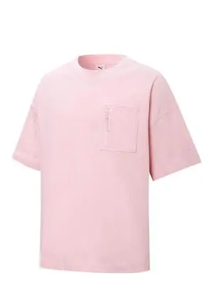 PUMA Puma Logo Pocket T-shirt 'pink' Pink