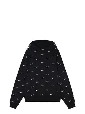Nike All Over Swoosh Logo Hoodie - Black