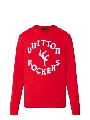LOUIS VUITTON Ss22 Alphabet Pattern Long Sleeve Sweatshirt - Red