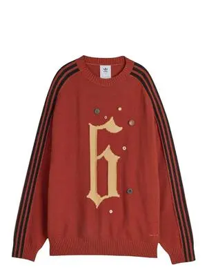 Adidas X Song For The Mute 006 Graphic Relaxed Knit Sweater - Red