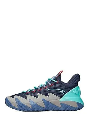ANTA Athletic Lace-up High-top Sneakers - Blue/grey/red