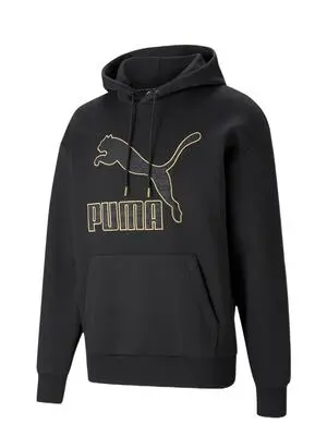 PUMA Logo Luxe Graphic Hoodie - Black/gold