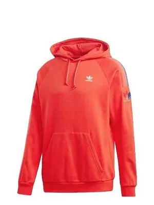 Adidas Originals 3dtf 3 Stripe Hooded Sweatshirt - Pinkred