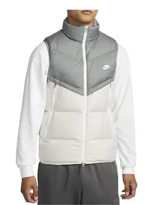 Nike Down Vest With Stand Collar - Grey/multi-color