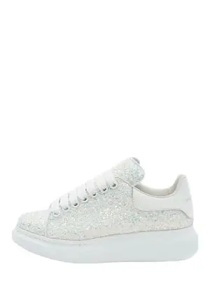 Alexander McQueen Alexander McQueen Oversized Glitter Sneaker Silver