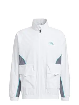 Adidas Logo Printing Pattern Splicing Stand Collar Zipper Jacket - Default Colorway