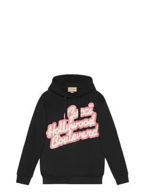 Gucci Hollywood Boulevard Sequinned Hooded Sweatshirt - Black