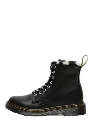 Dr. Martens 1460 Serena Combat Boots - Carbon Black/yellow/white