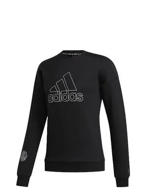 Adidas Logo Printing Sports Pullover - Black