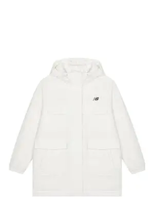NEW BALANCE Hooded Down Jacket - White