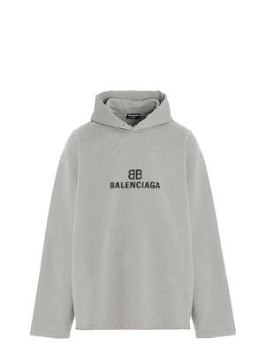 Balenciaga Bb Pixel Print Hoodie - Grey