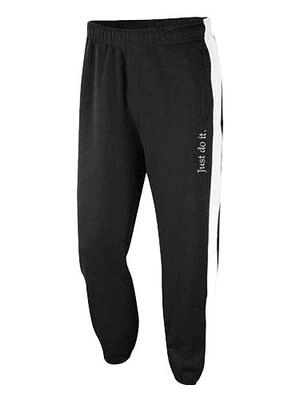 Nike Jdi Embroidered Alphabet Contrasting Colors Fleece Knit Bundle Feet Sports Long Pants - Black