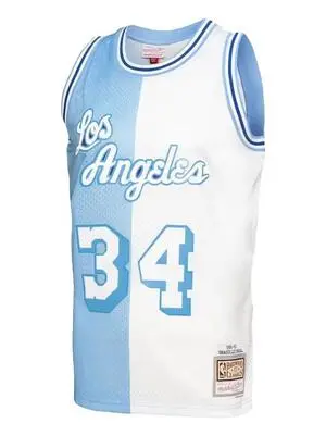 Mitchell & Ness Mitchell & Ness X NBA Los Angeles Lakers 1996-97 Split Swingman Jersey - Shaquille O'Neal 32 Blue/white