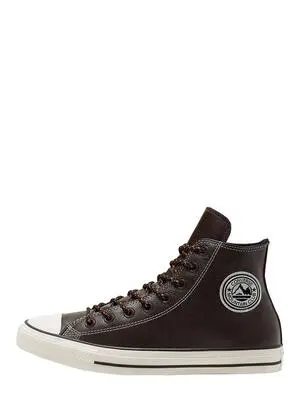 CONVERSE Chuck Taylor All Star Tumbled Leather High Top Sneakers - Brown/white