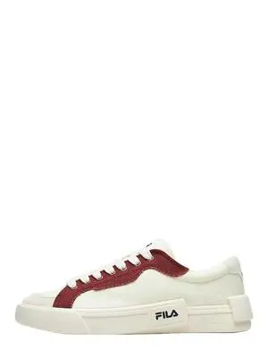 FILA FUSION Lace-up Canvas Sneakers - White/red/green