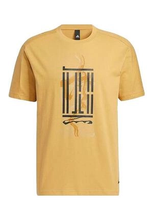 Adidas Printing Casual Sports Short Sleeve Yellow T-shirt - Default Color