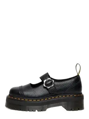 Dr. Martens Addina Flower Buckle Mary Jane Platform Shoes - Black