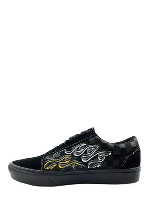 VANS Comfycush Old Skool Sneakers With Flame Embellishments - Black