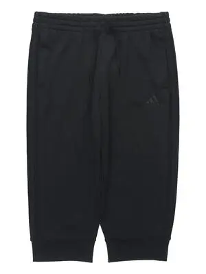 Adidas 3s Ft Tc 34pt Embroidered Logo Stripe Knit Bundle Feet Cropped Pants - Black