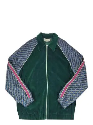 Gucci Oversized Velvet Mixed Media Jacket - Green