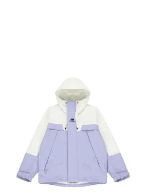 NEW BALANCE Logo Embroidered Colorblock Hooded Jacket - Purple