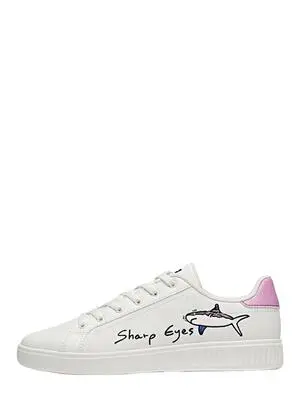 ANTA Low Top Sneakers With Graphic Detailing - White/pink/purple