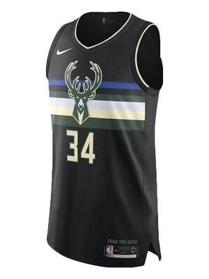 Nike Nba Giannis Antetokounmpo Milwaukee Bucks Statement Edition Authentic Jersey - Black