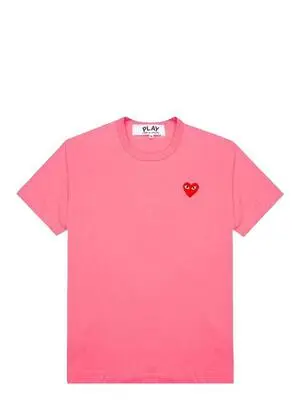 Play Comme Des Garcon Kawakubo Rei Small Love Short Sleeve Pink - Pink/red