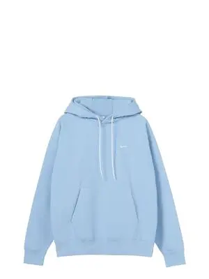 Nike Nike Logo Embroidered Fleece Lined Hoodie Blue