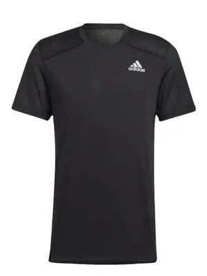 Adidas Solid Color Logo Round Neck Short Sleeve Black - Multi-color