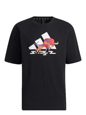 Adidas Cny Gfx T Subject Pattern Training Sports Short Sleeve - Black