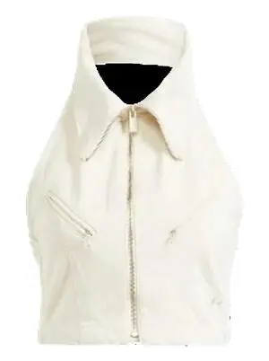 Adidas Denim Cropped Vest - White