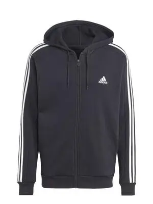 Adidas Adidas Fleece 3-Stripes Full-Zip Hoodie Black
