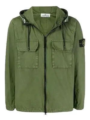 STONE ISLAND STONE ISLAND Garment Dyed Hooded Shirt Jacket