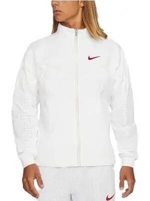 Nike Swoosh Splicing Breathable Stand Collar Logo Jacket - White