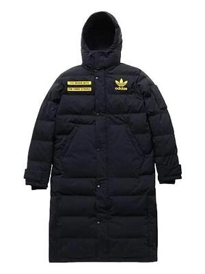 Adidas Originals Hooded Down Jacket With Back Logo - Black