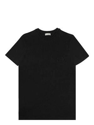 DIOR Dior Cd Icon Logo Embroidered Short-sleeved Black