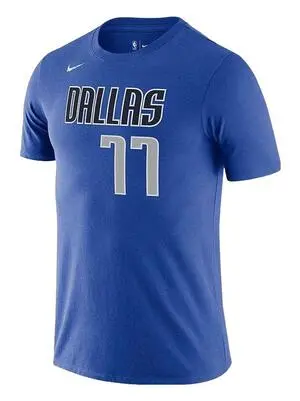 Nike Nba Dallas Mavericks Doncic Alphabet Numeric Basketball Sports Short Sleeve Blue T-shirt - Multi-color