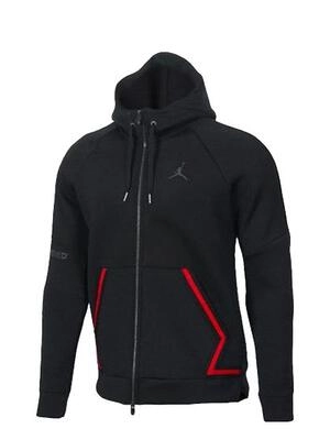 JORDAN Athleisure Casual Sports Hooded Jacket - Black