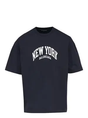 BALENCIAGA Balenciaga Cities New York T-shirt Medium Fit 'navy'