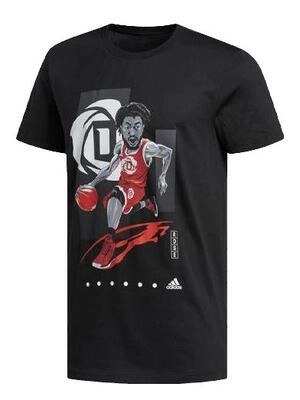 Adidas Rose Gu Tee Basketball Sports Short Sleeve - Black