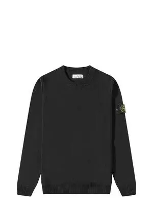 Stone Island Lambswool Crew Neck Knit - Black
