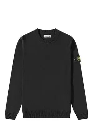 Stone Island Lambswool Crew Neck Knit - Black